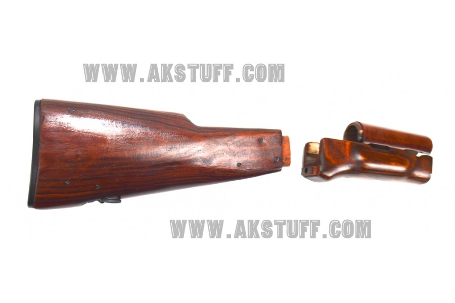 AK-47 Milled pattern wood set Tula Cherry finish by Siberian Customs