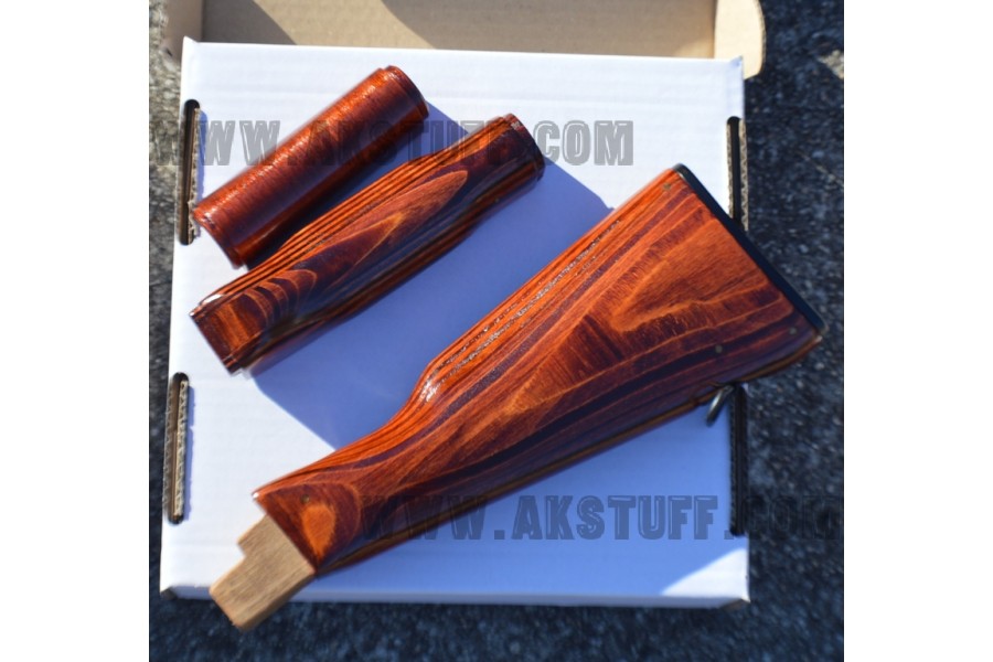 AKM pattern wood set Izhmash Red finish (Siberian Customs)